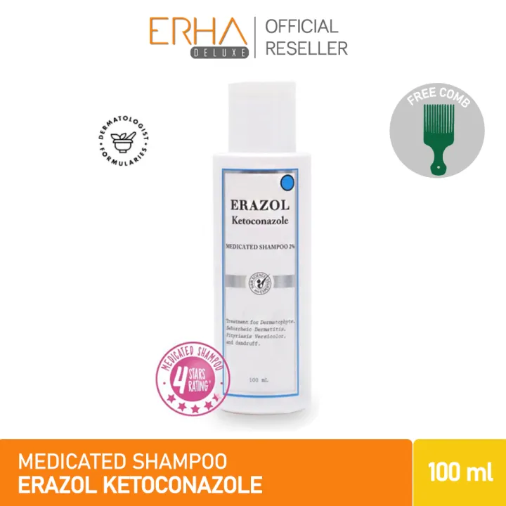 Shampo Ketombe ERHA Erazol Shampoo - Dermatitis Seboroik & Infeksi ...