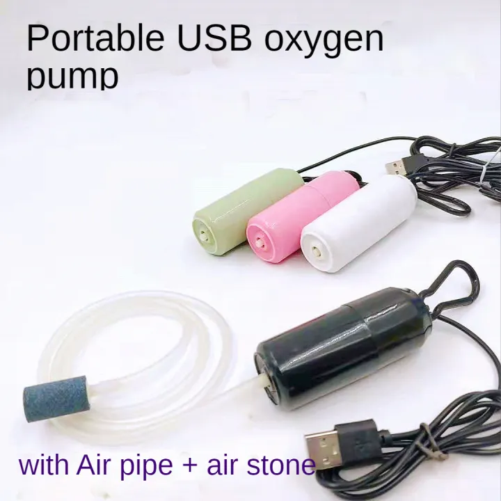 USB portable oxygen pump air pump with hose and stone aquarium supplies ...