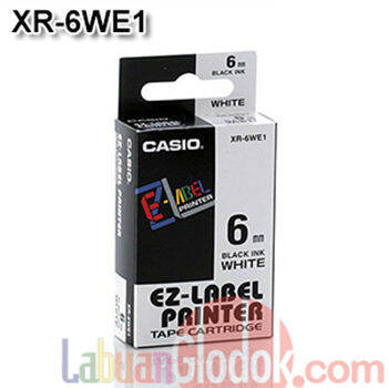 Label Tape Casio 6mm XR-6WE1 Black Ink white | Lazada Indonesia