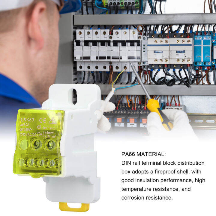 Power Junction Box DIN Rail Brass Conductor Strong Conductivity 690V ...