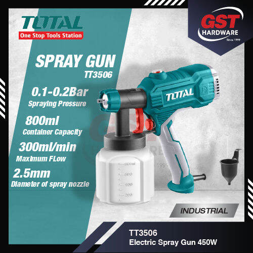 Total Industrial Electric Spray Gun TT3506 Total Spray Gun Corded Electric Spray Paint Wall ...