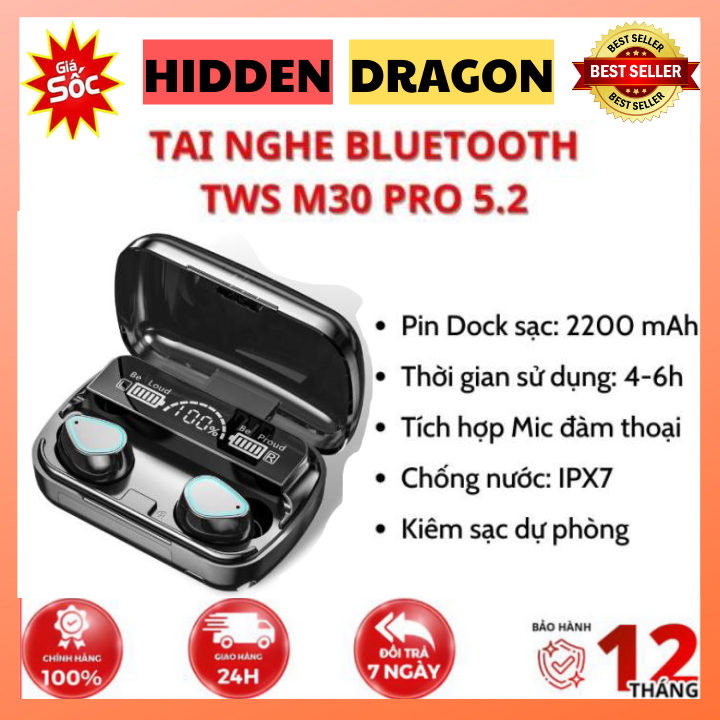 Tai Nghe Bluetooth Không Dây Cao Cấp TWS M30 PRO V5.2, Tai Nghe Không ...