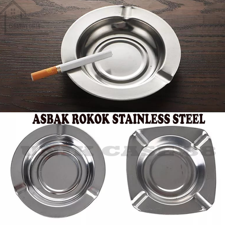 UC88 ASBAK ROKOK STAINLESS STEEL / ASBAK SENG BULAT TEMPAT ASBAK ROKOK ...
