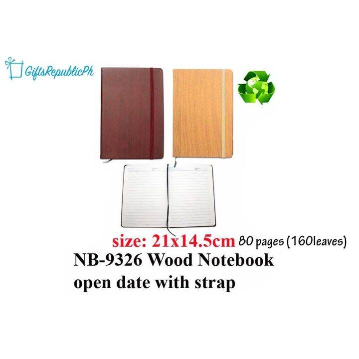 Eco- Friendly Wooden Notebook with Garter Strap NB-9326 | Lazada PH