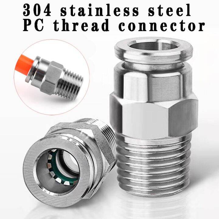 304 stainless steel external thread pneumatic quick coupling PC 1/8 ...