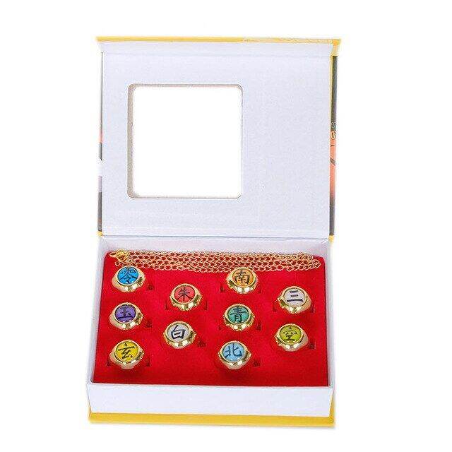 10pcs/set Anime Akatsuki Cosplay Full Rings Set Sasori Itachi Hidan ...