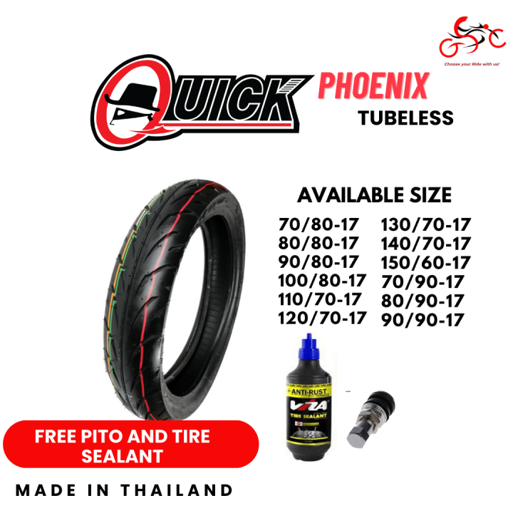 GALAXY QUICK TUBELESS TIRE PHOENIX FOR MOTORCYCLE 70/80-17 | 80/80-17 ...