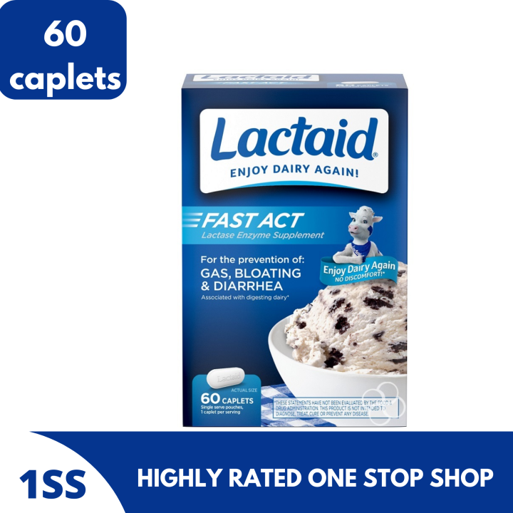 Lactaid Fast Act Lactase Enzyme Supplement, 60 caplets (Exp Dec 2024 ...