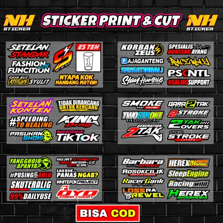 Stiker Racing Pack Vol 80 Print Cut Viral Terbaru Stiker Motor Sticker ...