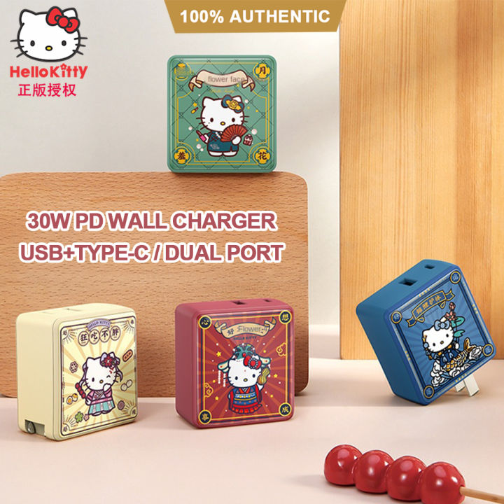 100% Authentic Hello Kitty 30W PD Fast Charge Wall Charger Dual Port ...