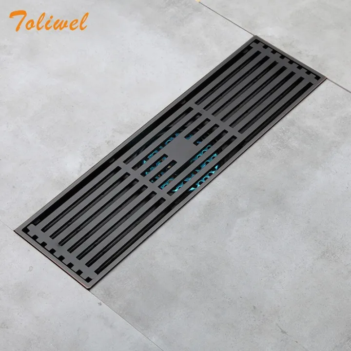 Antique Brass Rectangle Bathroom Shower Drain Floor Trap Waste Grate ...