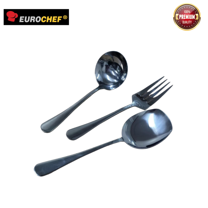 Eurochef Heavy Duty Stainless Steel Serving Spoon Serving Fork Soup ...