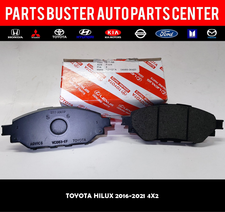Genuine Brake Pad for Toyota Hilux 2016-2021 4X2 (FRONT) - 04465-0K420 ...