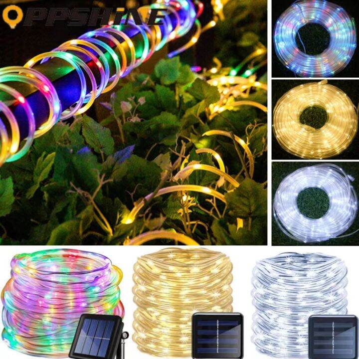 Solar Tube Rope Fairy Lights Outdoor Garlands Fairy Light Christmas Led ...