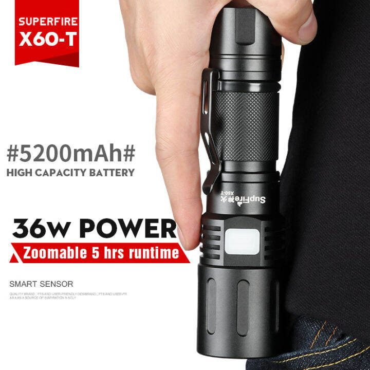 Supfire X60-T Lampu Suluh Jarak Juah LED Zoomable Torchlight ...