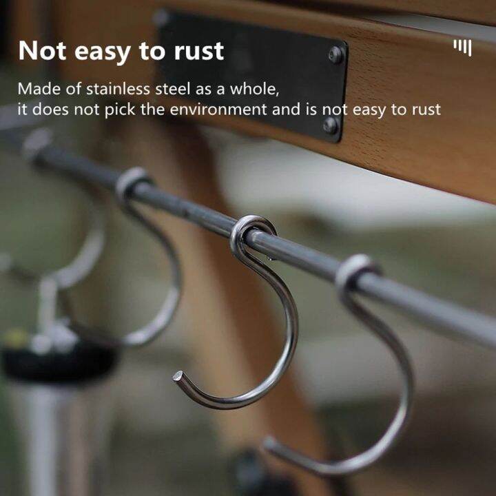 CALLIVEN Outdoor Tools Outdoor Camping Stainless Steel S Hook Table ...