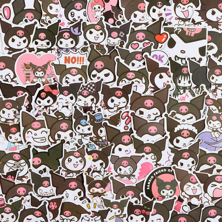 100 ชิ้น/เซ็ต Kuromi DIY แฟชั่นเคสโทรศัพท์กระเป๋าสติกเกอร์สติกเกอร์ ...