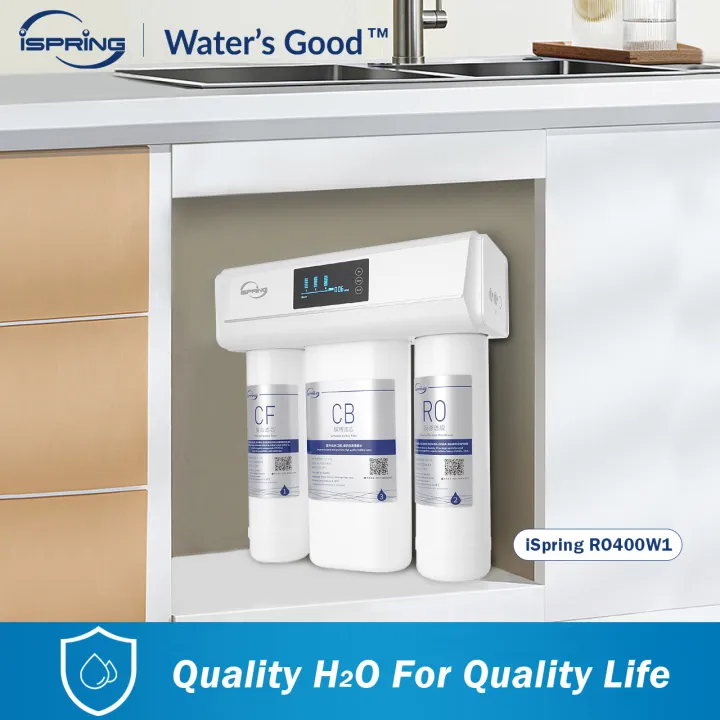 iSpring RO400W1 USA NSF Certified Tankless RO Reverse Osmosis Water ...