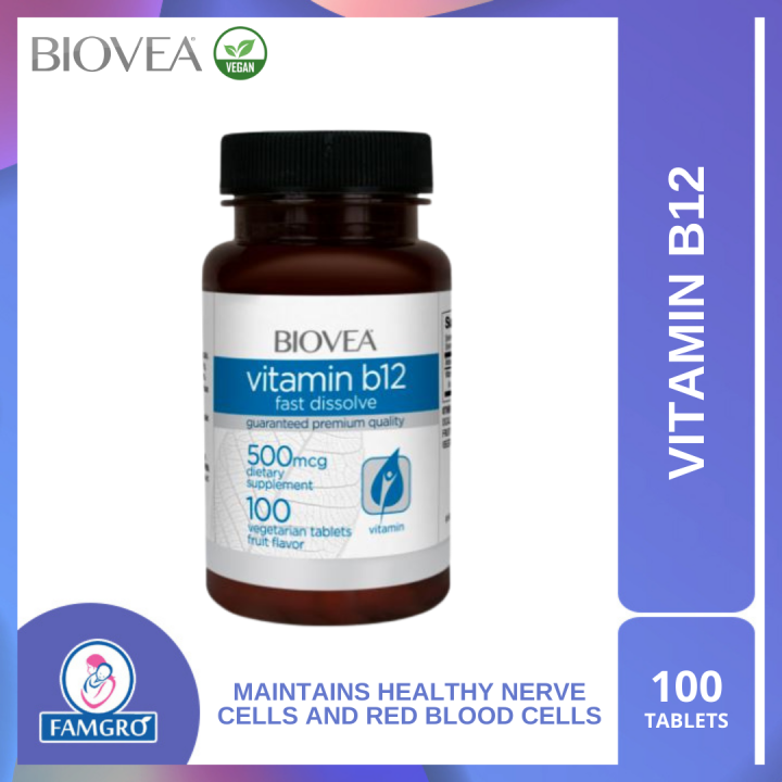 Biovea Vitamin B12 (500mcg) - 100 Fast Dissolve Tablets | Lazada PH