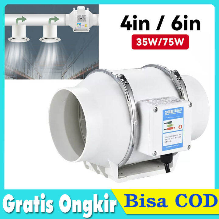 5 Inch Inline Duct Fan Booster Exhaust Blower Air Cooling Vent ...