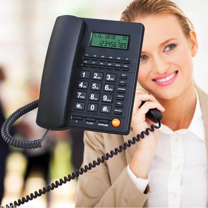 Corded Caller ID Telephone with Speaker for Home and Office Wired Landline Telephone Set Simple ...