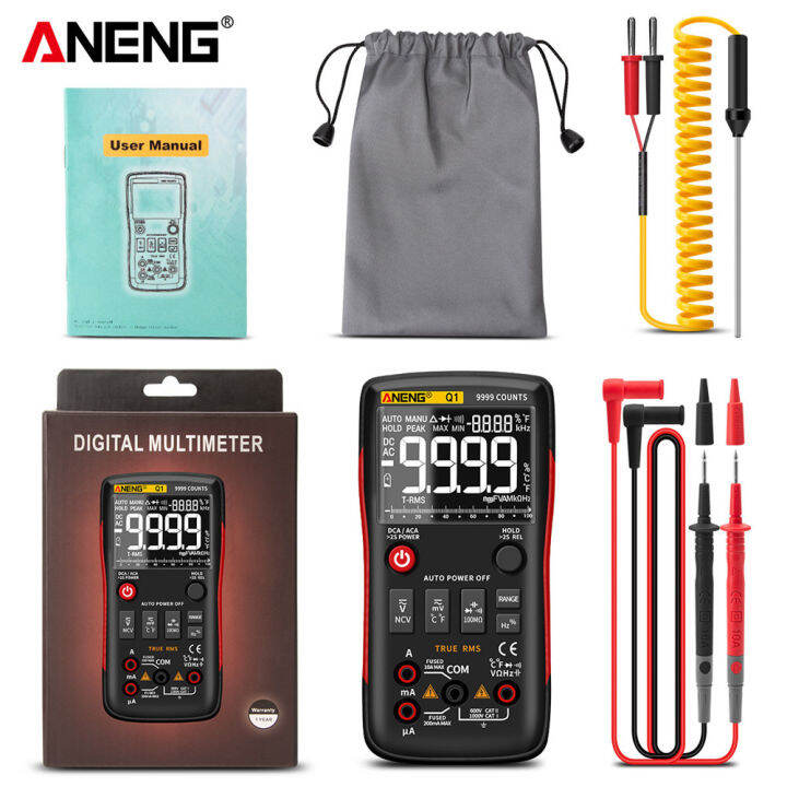 ANENG Q1 Digital Multimeter 9999 Analog Tester True RMS Professional ...