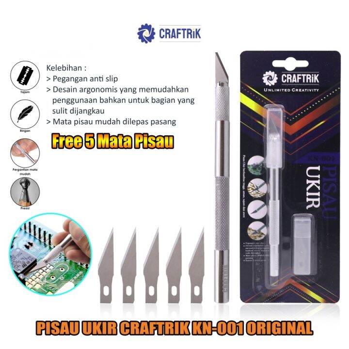 PISAU IC CRAFTRiK PISAU UKIR ORIGINAL KN-001 GAGANG ALUMINIUM 1 PCS ...
