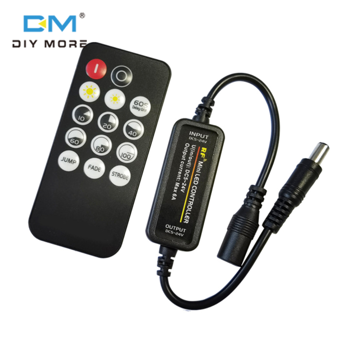 diymore Mini RF Dimmer Controller 14 Keys DC5V 12V 24V Dimmer Switch Brightness Mode Wireless ...
