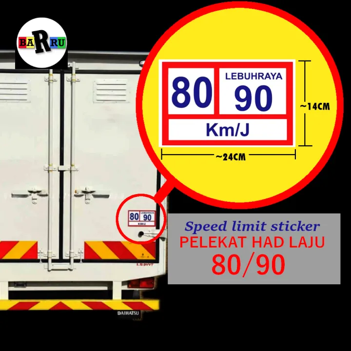 Lorry Speed Limit Stickers 80/90 km/j - pelekat had laju lori JPJ ...