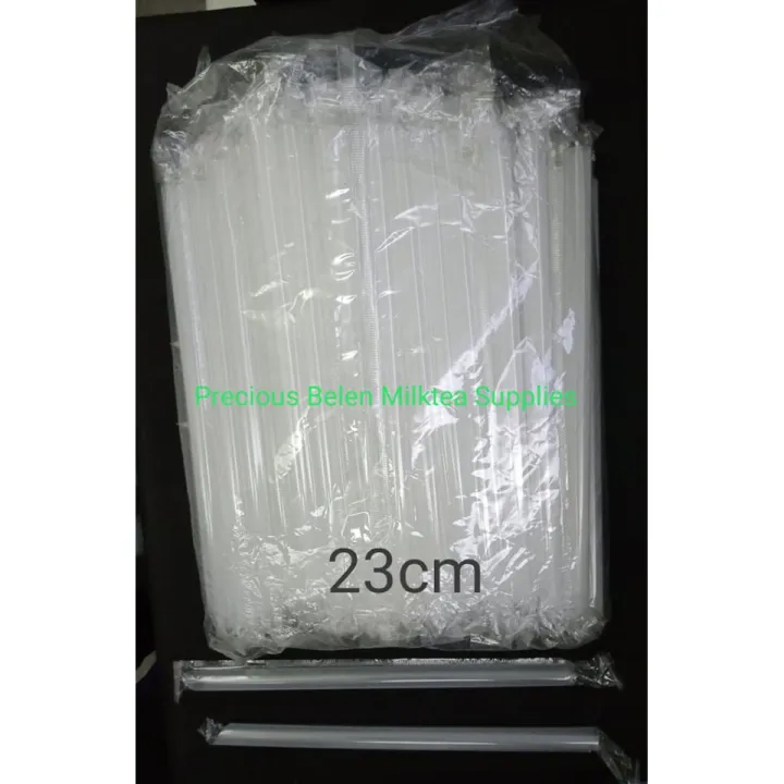 BOBA Straw 23cm INDIV. WRAPPED for Milktea [ Black / Assorted Colors / Clear ] 100pcs/pack ...