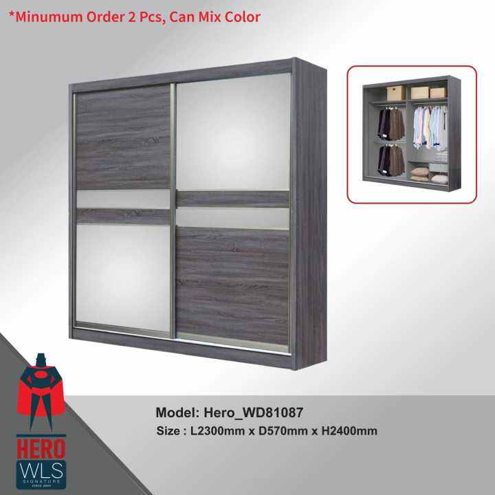 Sliding Door anti jump Door Wardrobe (8x8)ft | Lazada