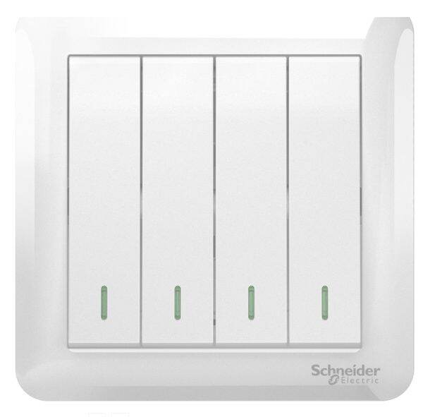 Schneider Electric Affle Plus 10AX 250V 4 Gang 1 Way Switch With ...