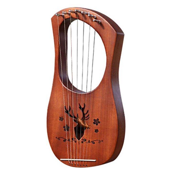 7-String Lyre Harp Mahogany Solid Wooden Metal Strings Stringed ...