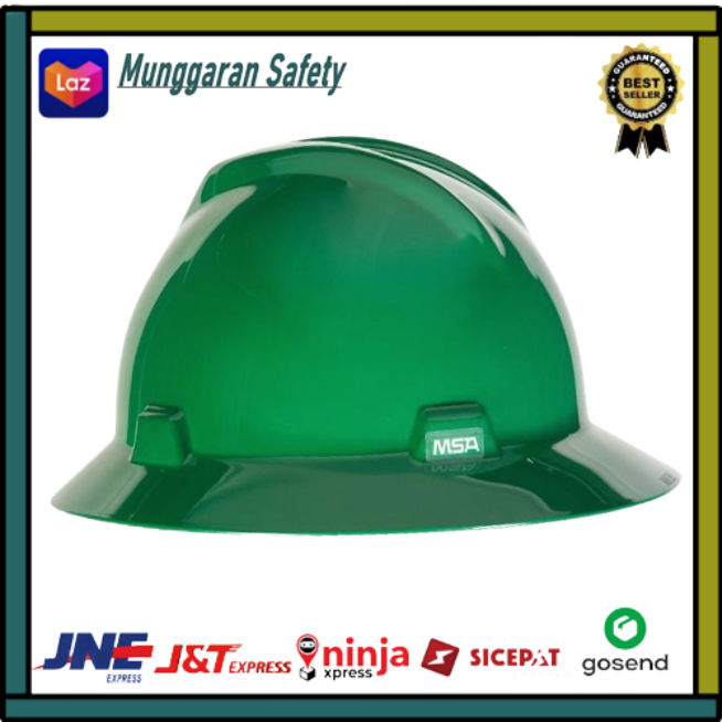 Helm MSA Fullbrim Hijau Lokal Fastrack/ Helm Safety Hijau | Lazada ...