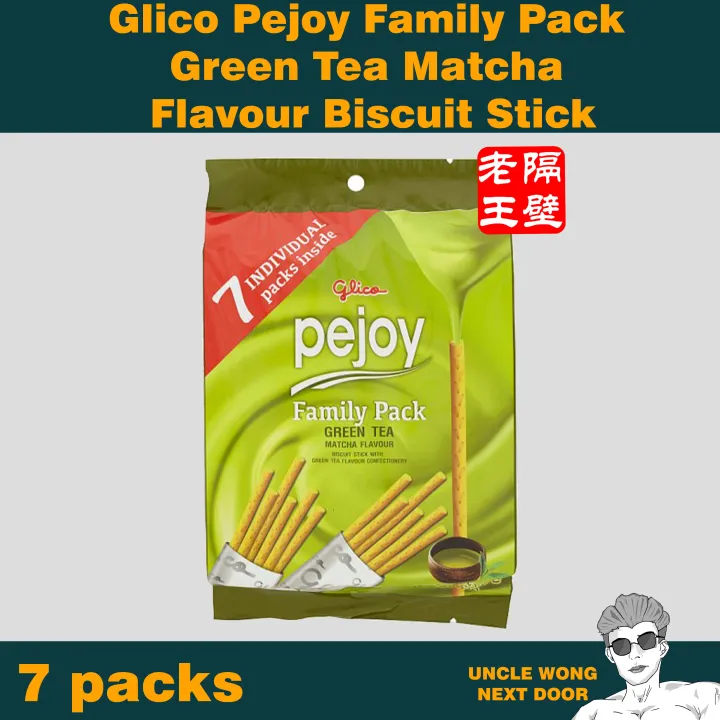 Glico Pejoy Family Pack Green Tea Matcha Flavour Biscuit Stick 7 packs ...