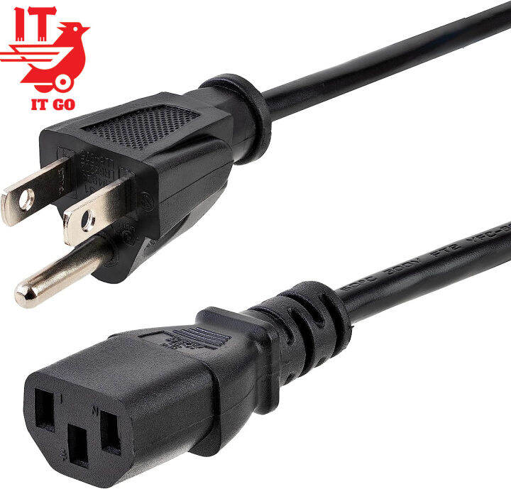 IT GO 1.5m Power Cord 220V 3 pin power extension cords US plug power cable for pc computer ...