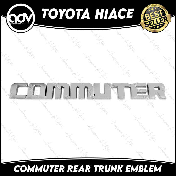 Toyota HiAce Commuter Rear Trunk Emblem (Chrome) | Lazada PH