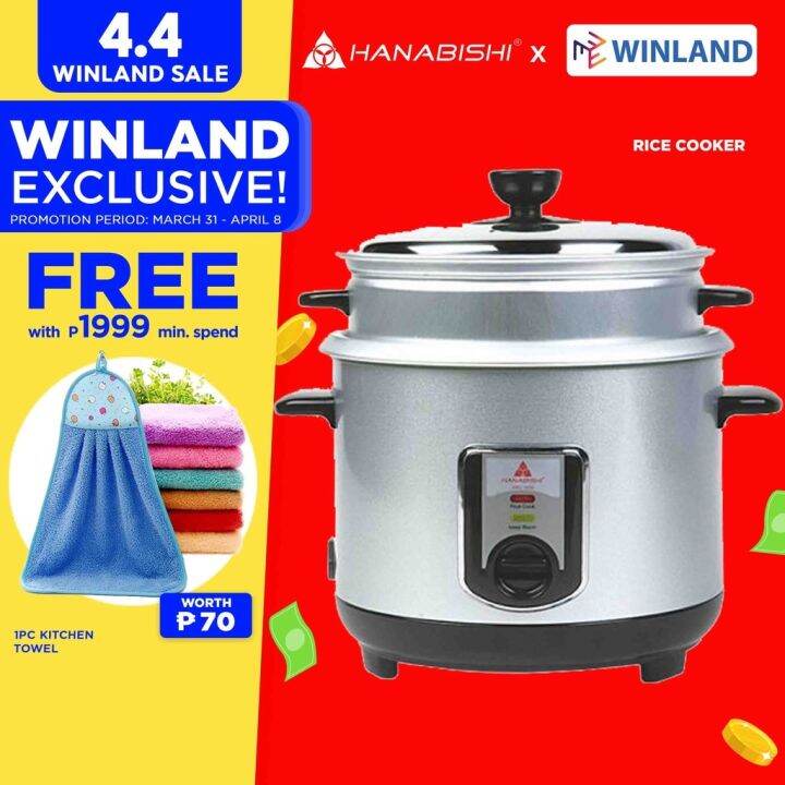 [Hot sales] HANABISHI by Winland Rice Cooker 1.4 Liter / 7 cups w/ Warm ...