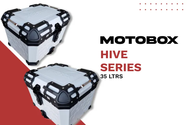 MOTOBOX PREMIUM ALLOY TOP BOX 35 LTRS HIVE SERIES CERAMIC WHITE FINISH | Lazada PH