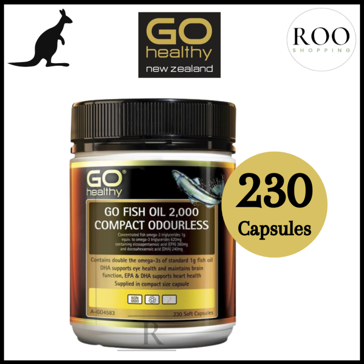 GO Healthy Fish Oil 2000 Compact Odourless 230 Softgel Capsules | Lazada