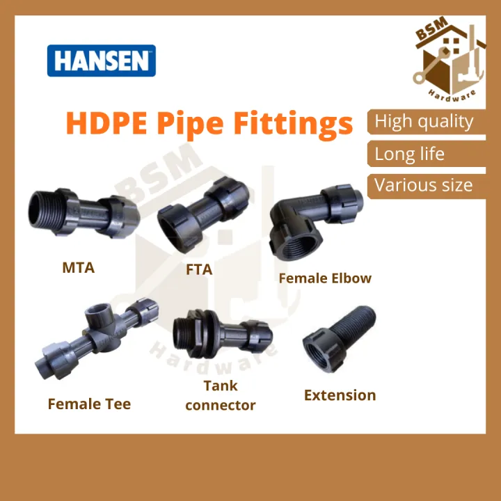 HANSEN Fittings Connector System Poly pipe fittings HDPE water pipes ...