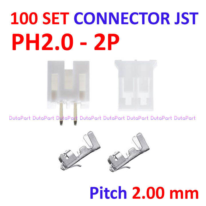 100 SET Connector JST PH2.0 - 2P - Male Female Pin Kaki Lurus 2.0mm | Lazada Indonesia