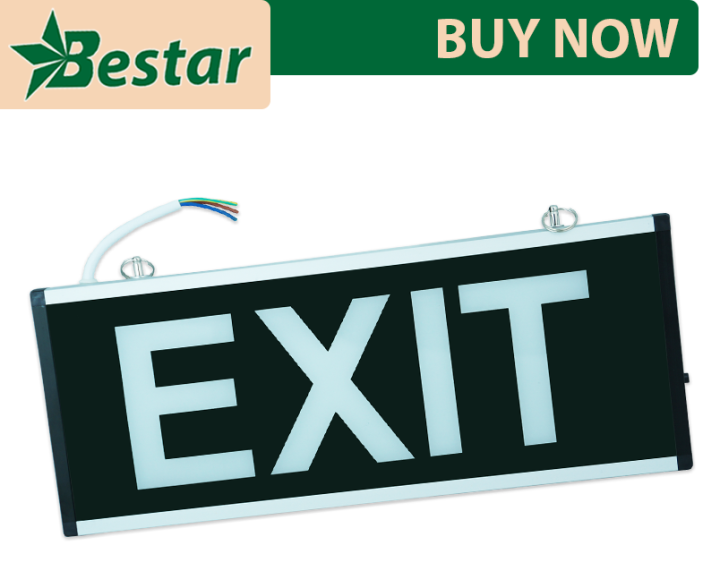 LED EXIT SIGN RECHARGABLE BY SPECTRUM GLASS DOUBLE SIDED INDUTRIAL ...