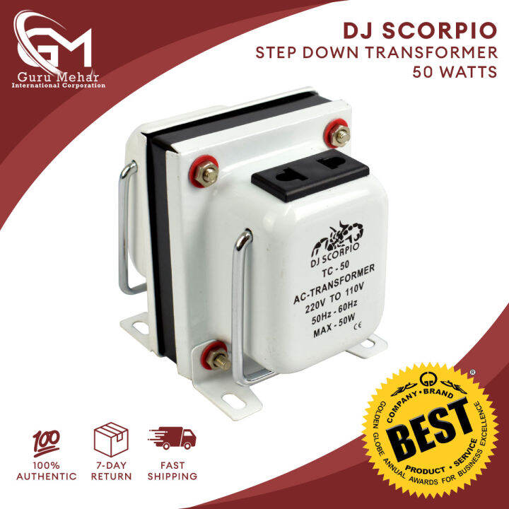 STEP DOWN TRANSFORMER (DJ SCORPIO) - 50 Watts AC Transformer 220V to 110V | Lazada PH