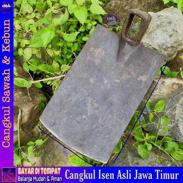 Cangkul Isen Baja Asli Super Tajam & Kuat Cangkul Sawah Kebun Pande ...