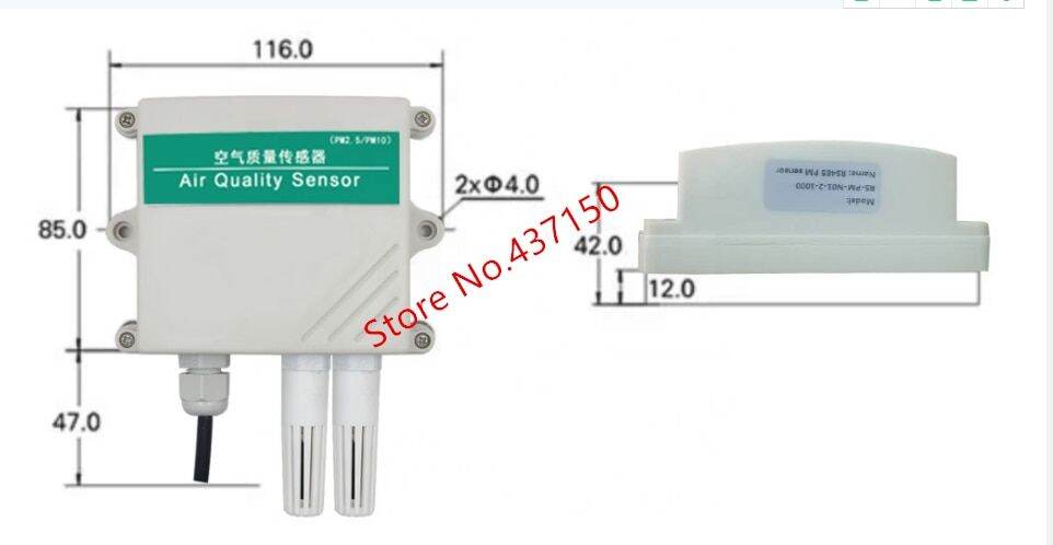 RS485 Air Particle Dust Sensor Outdoor Air Quality Sensor for PM2.5 monitor industrial pm10 ...