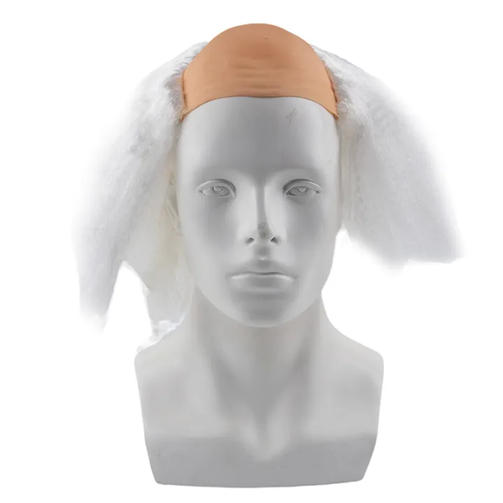 【Youer】 Hair Old Man Wig White Bald Cap With Hair On Sides Balding Wig ...