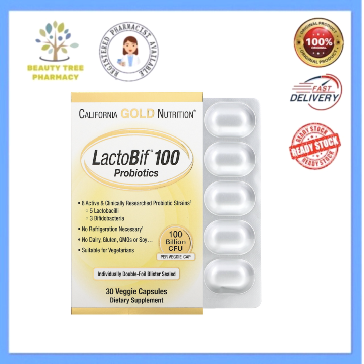 California Gold Nutrition LactoBif 100 Probiotics 100 Billion CFU 30 ...