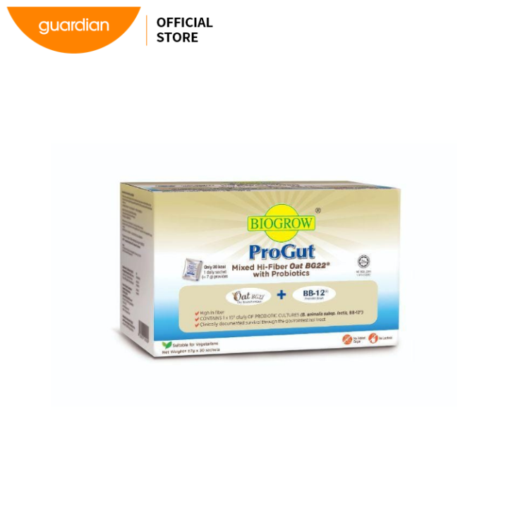 Biogrow Progut Oat BG22 Hi-Fiber + Probiotics 7g x 30 sachet | Lazada