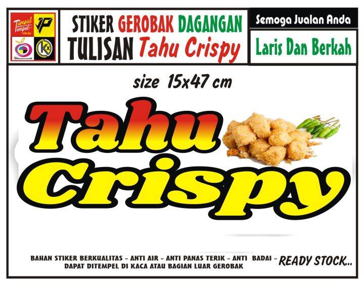 STIKER KACA GEROBAK TULISAN TAHU CRISPY | Lazada Indonesia